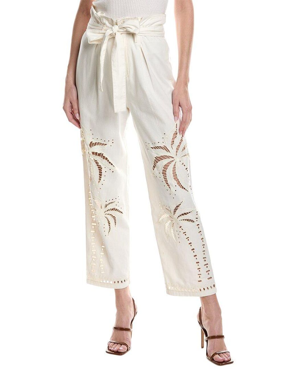 FARM Rio Palm Tree Richilieu Embroidered Pant in Natural | Lyst