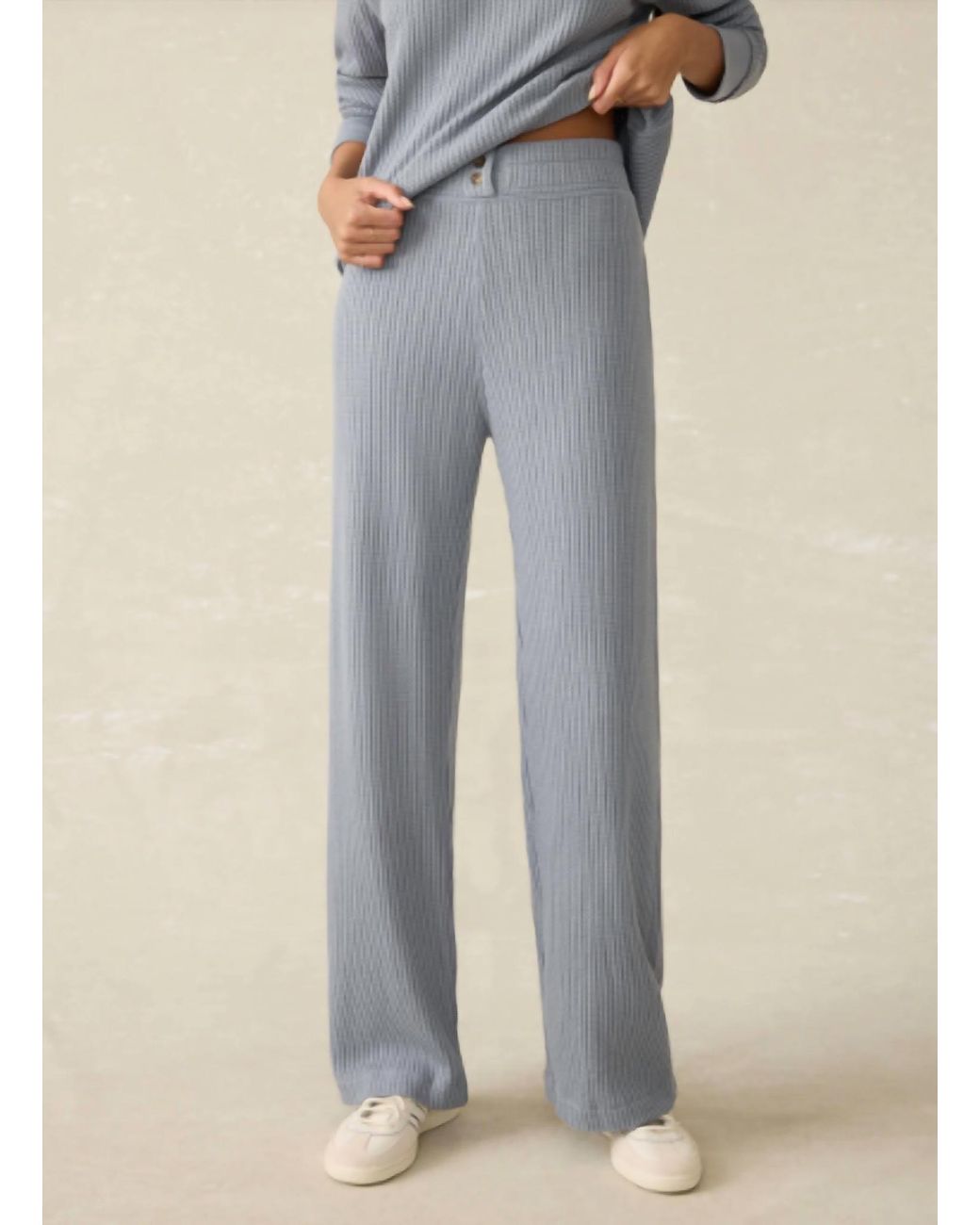Faherty Legend Waffle Wide Leg Pant in Blue | Lyst