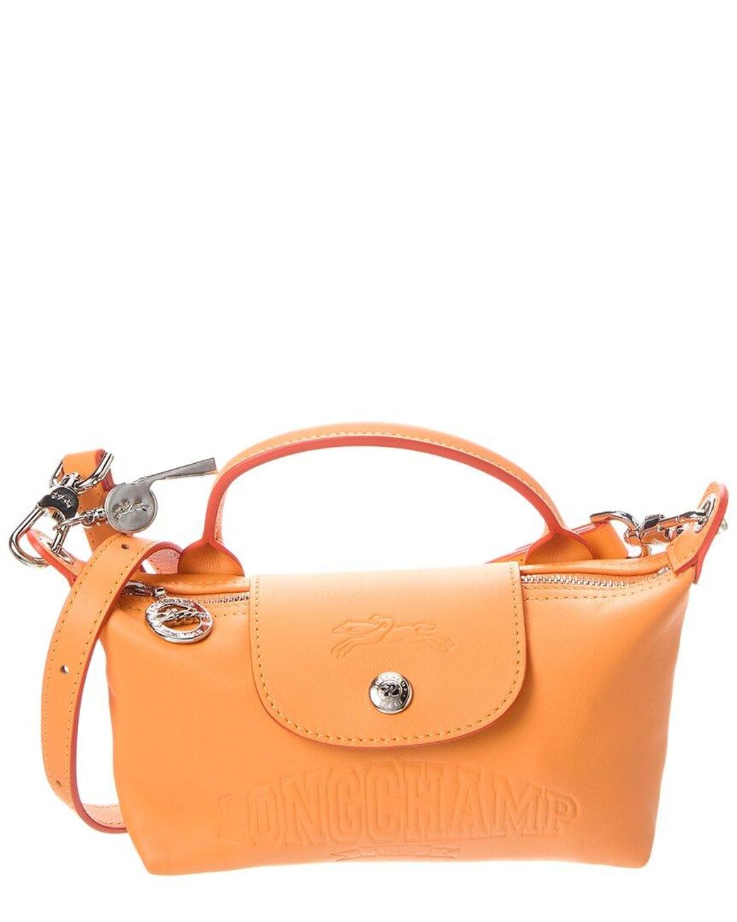 Longchamp Le Pliage Xtra Xs Leather Pouch in Orange | Lyst