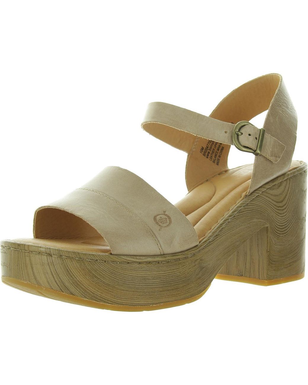 Born Lucca Adjustable Leather Slingback Sandals in Green | Lyst