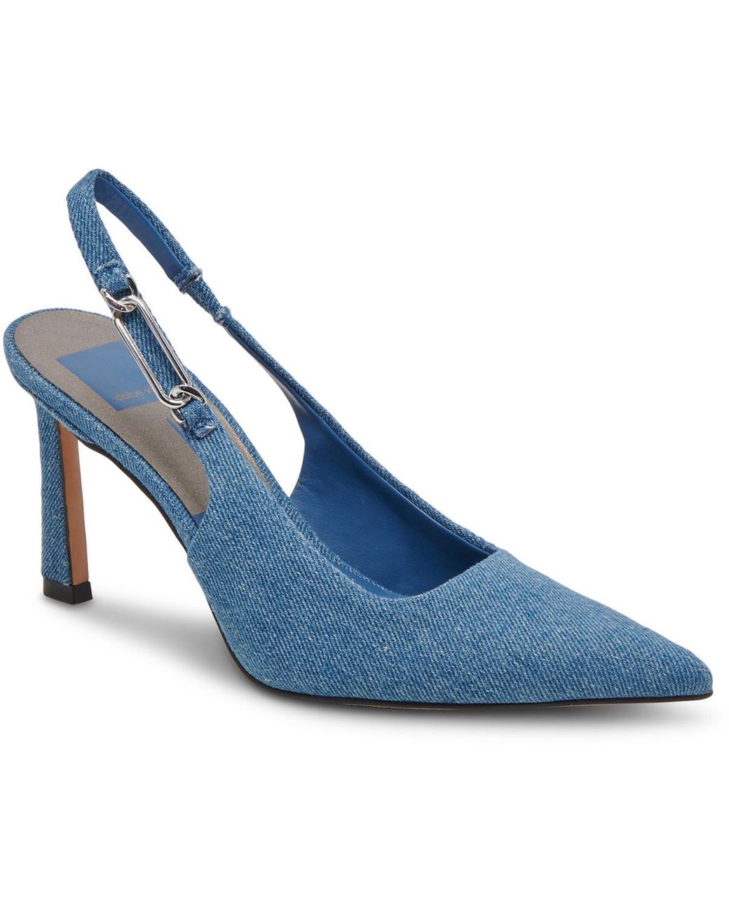 Dolce Vita Krista Adjustable Denim Slingback Heels in Blue | Lyst
