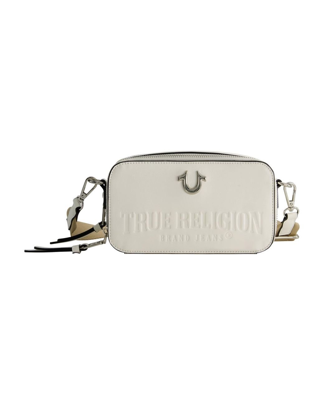 True Religion Double-Zip Horseshoe Camera Bag in White | Lyst