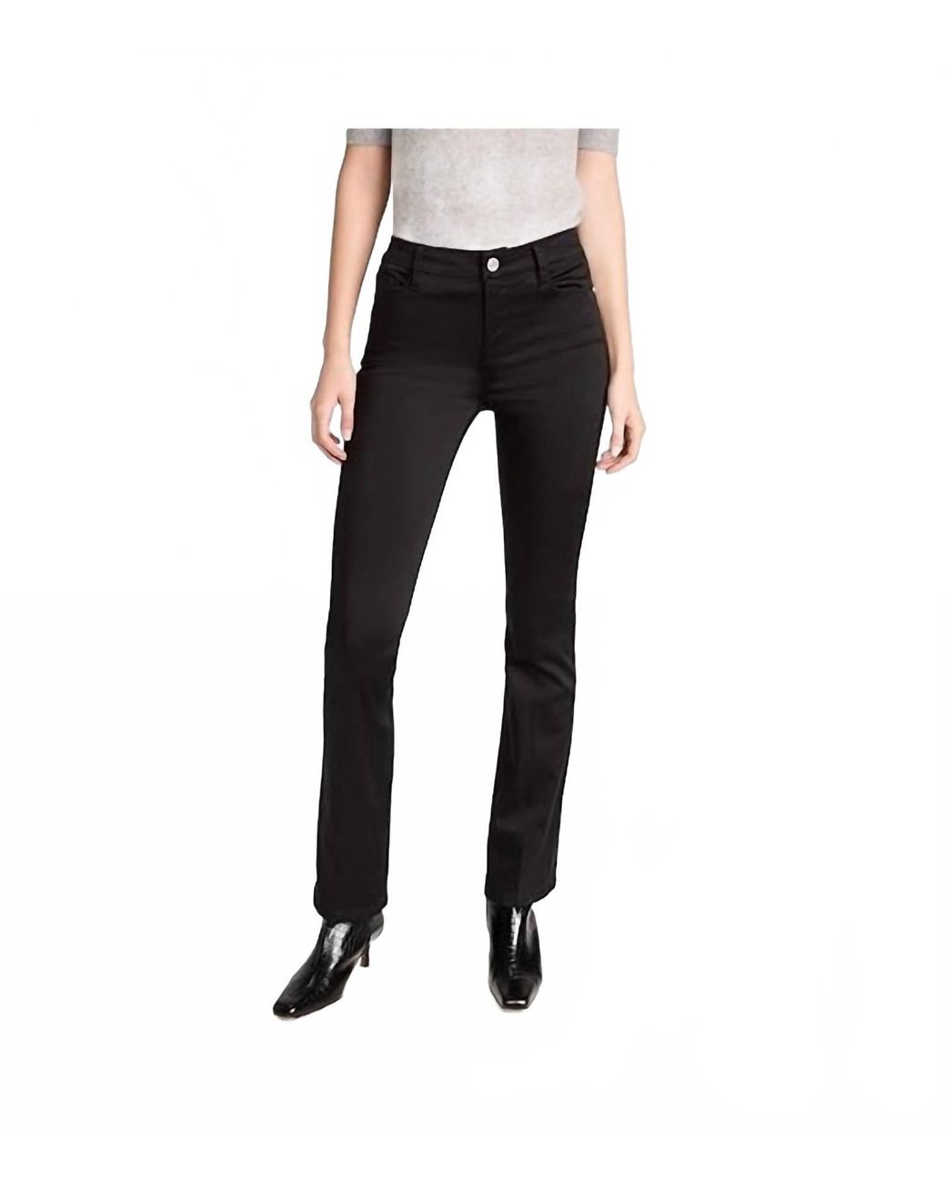 FRAME Le Mini Boots Jeans in Black | Lyst