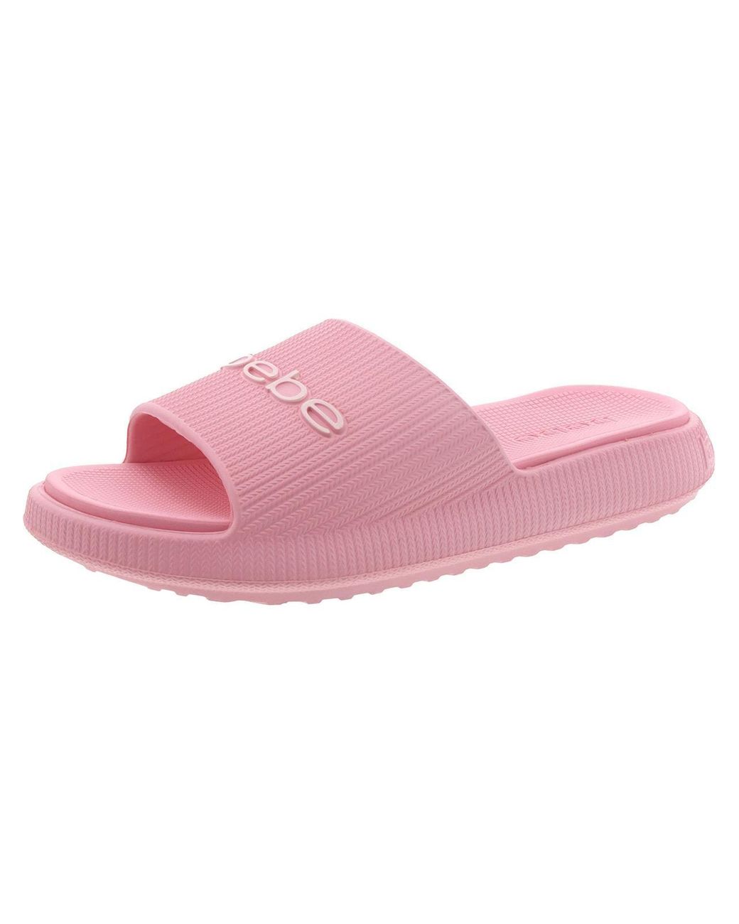 Bebe Caprii Logo Slip On Pool Slides in Pink | Lyst