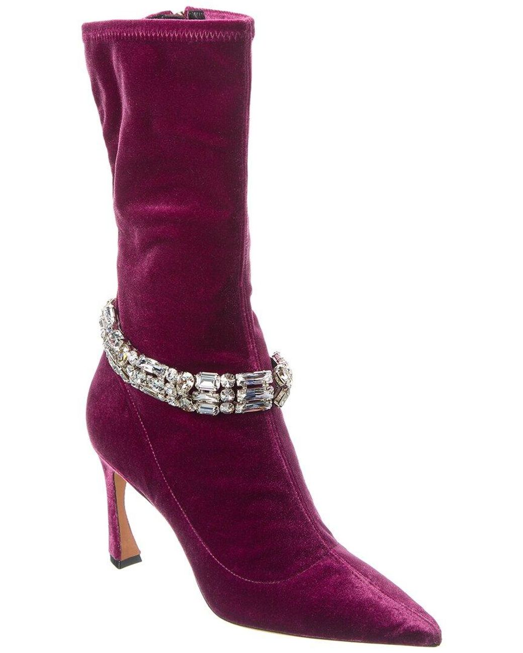 Alexandre Birman Riviera Velour Boot in Purple | Lyst
