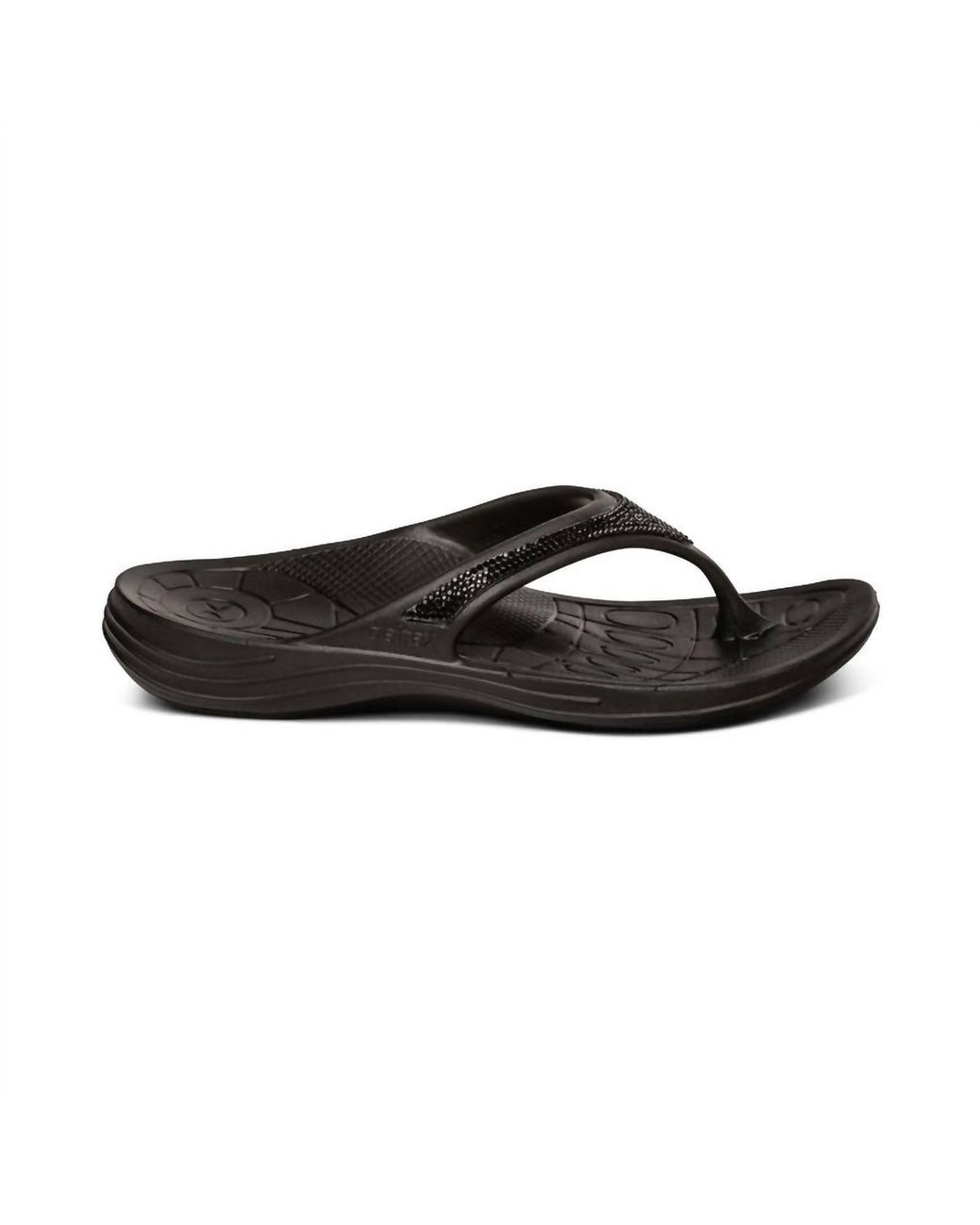 Aetrex Fiji Sparkle Slippers in Black | Lyst