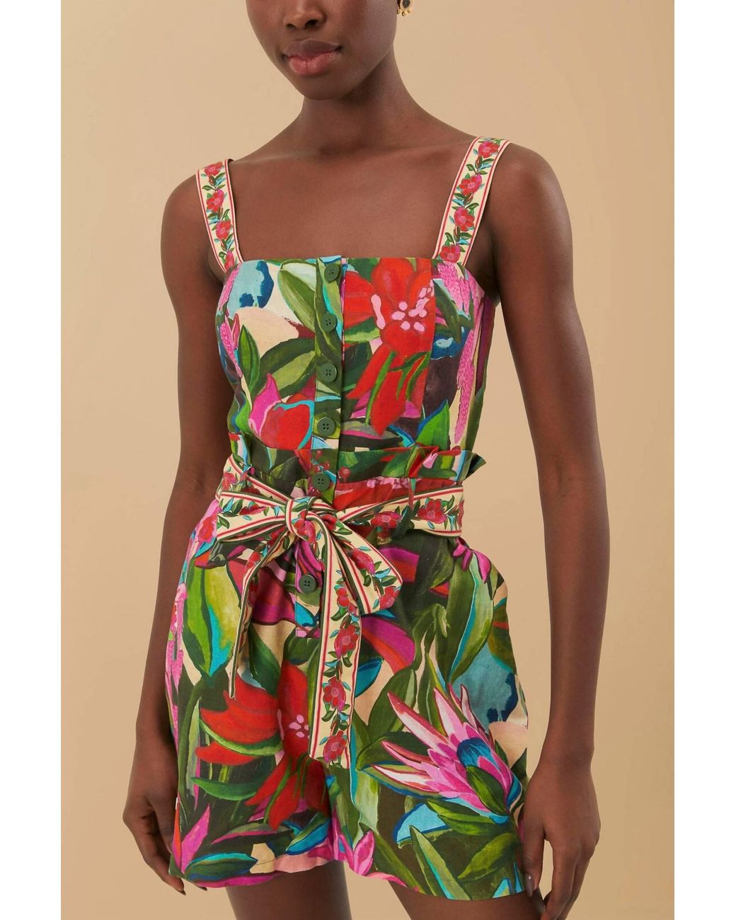 FARM Rio Jardin De Rev Romper in Blue | Lyst