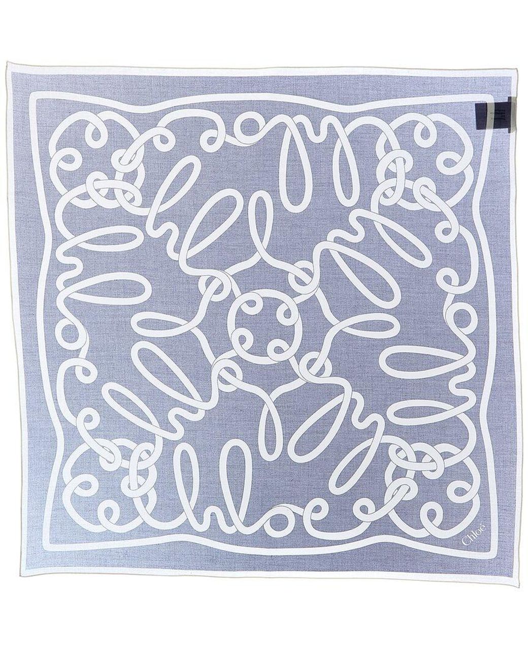 Chloé Iconic Print Silk-Blend Scarf in Blue | Lyst