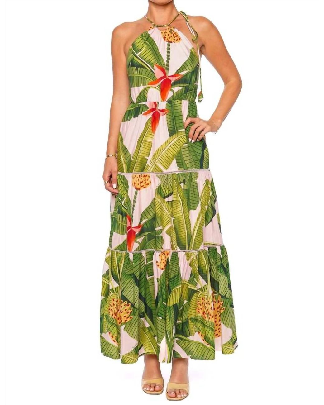 FARM Rio Banana Leaves Maxi Dress in Green | Lyst