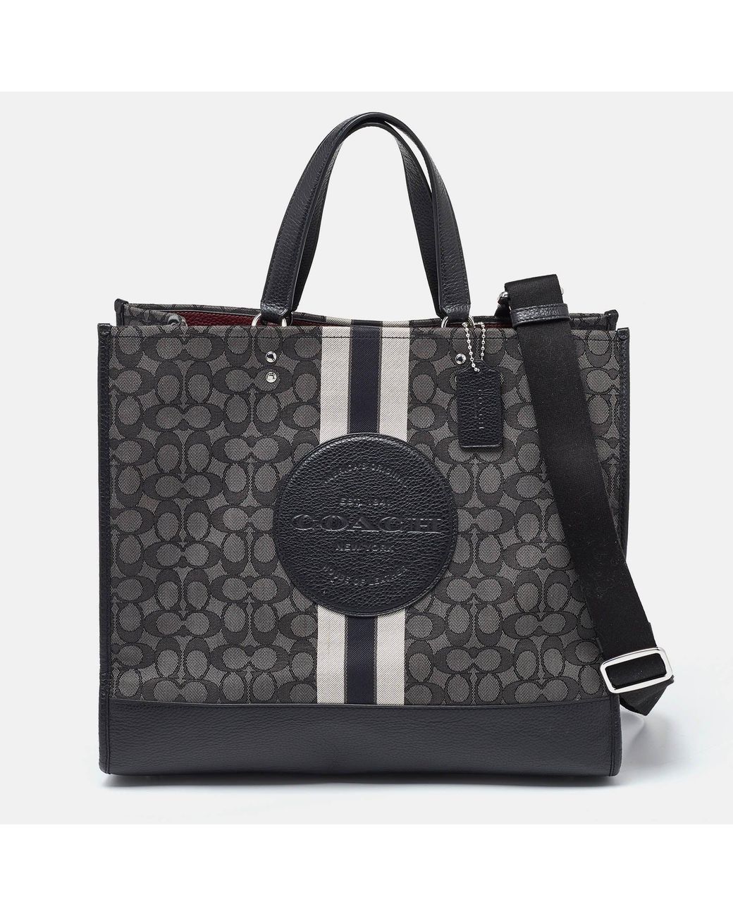 COACH Signature Canvas And Leather 40 Dempsey Tote in Black | Lyst