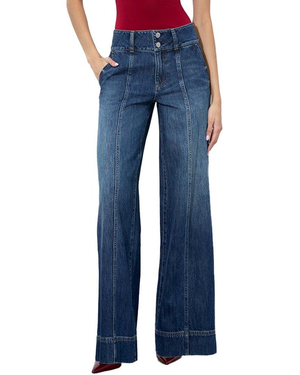 Alice + Olivia Mame High-Rise Wide Leg Jean in Blue | Lyst