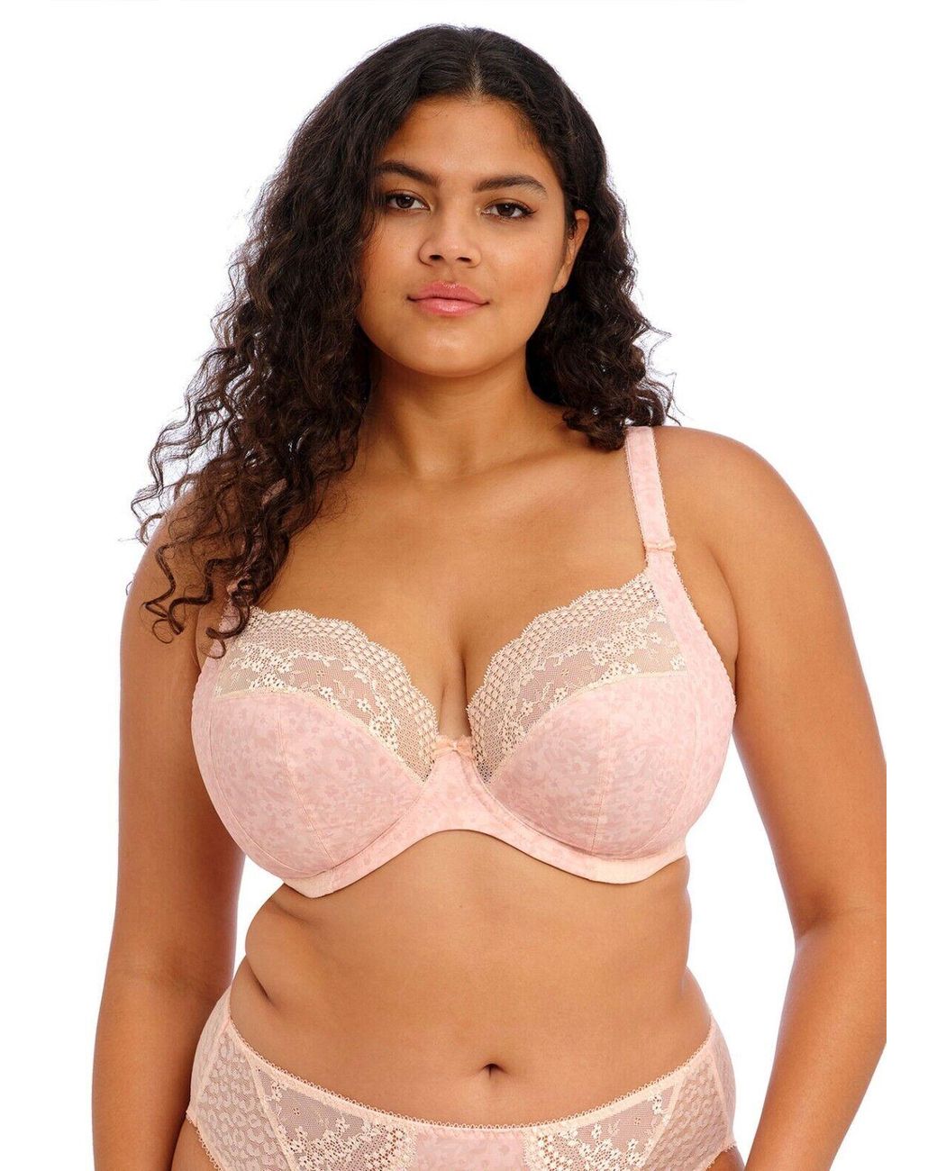 Elomi Lucie Banded Stretch Lace Plunge Bra Underwire Erk877 in Brown | Lyst