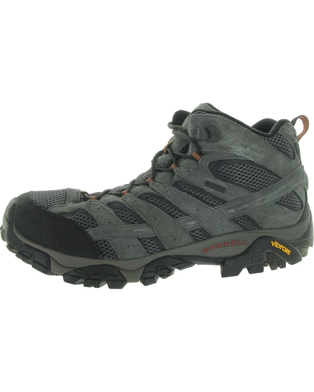 Merrell Moab 2 Mid Wp Leather Trainer Hiking Boots in Black for Men | Lyst