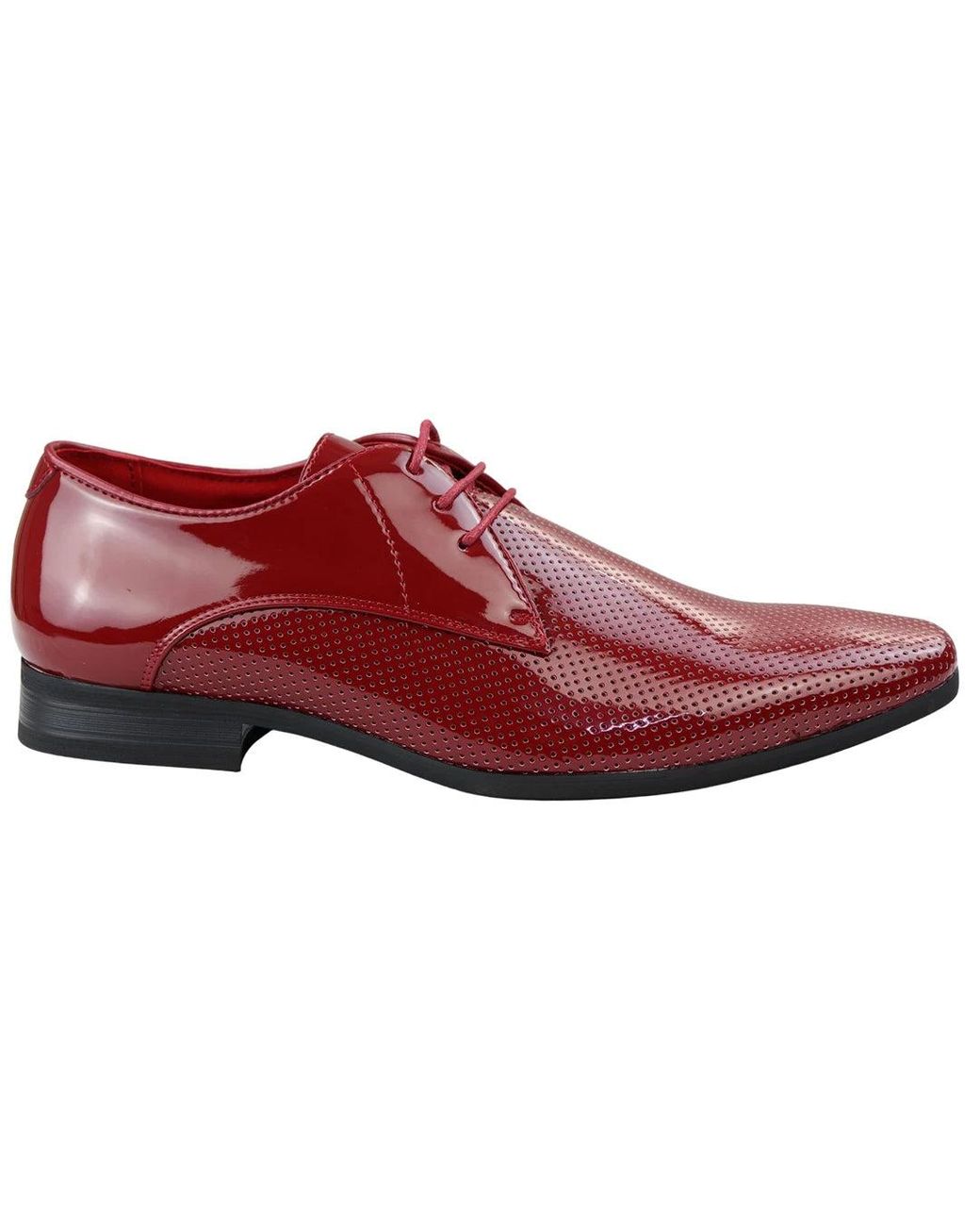 TruClothing Shiny Shoes Smart Formal Perforated Pointed Laced in Red ...