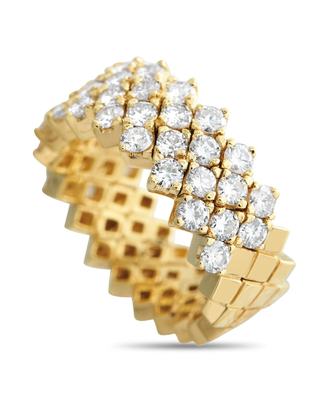 LB Exclusive 18K 1.25Ct Diamond Grid Ring Mf13-031726 in Metallic | Lyst