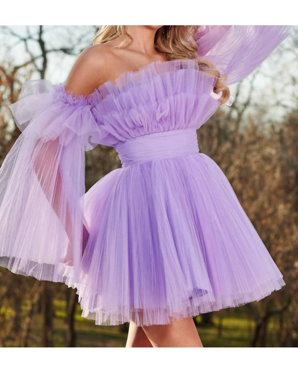 Rachel Allan Fit And Flared Tulle Dress in Purple | Lyst