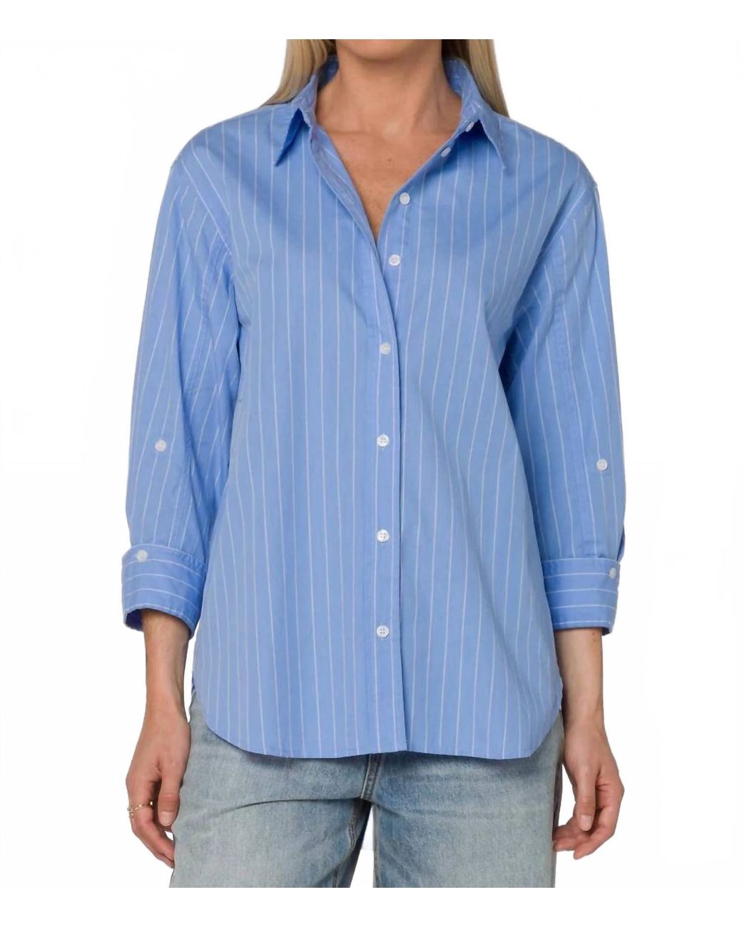 Velvet Heart Suri Frosty Stripe Shirt in Blue | Lyst