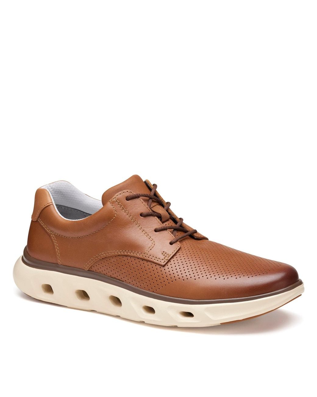 Johnston & Murphy Cruz Perfed Plain Toe Sneaker Shoe in Brown for Men ...