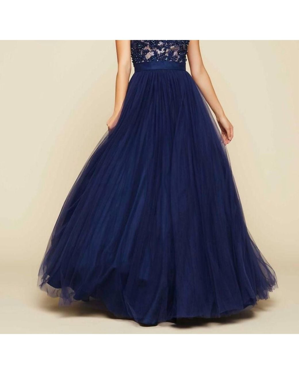 Mac Duggal Illusion Neck Tulle Ball Gown in Blue | Lyst