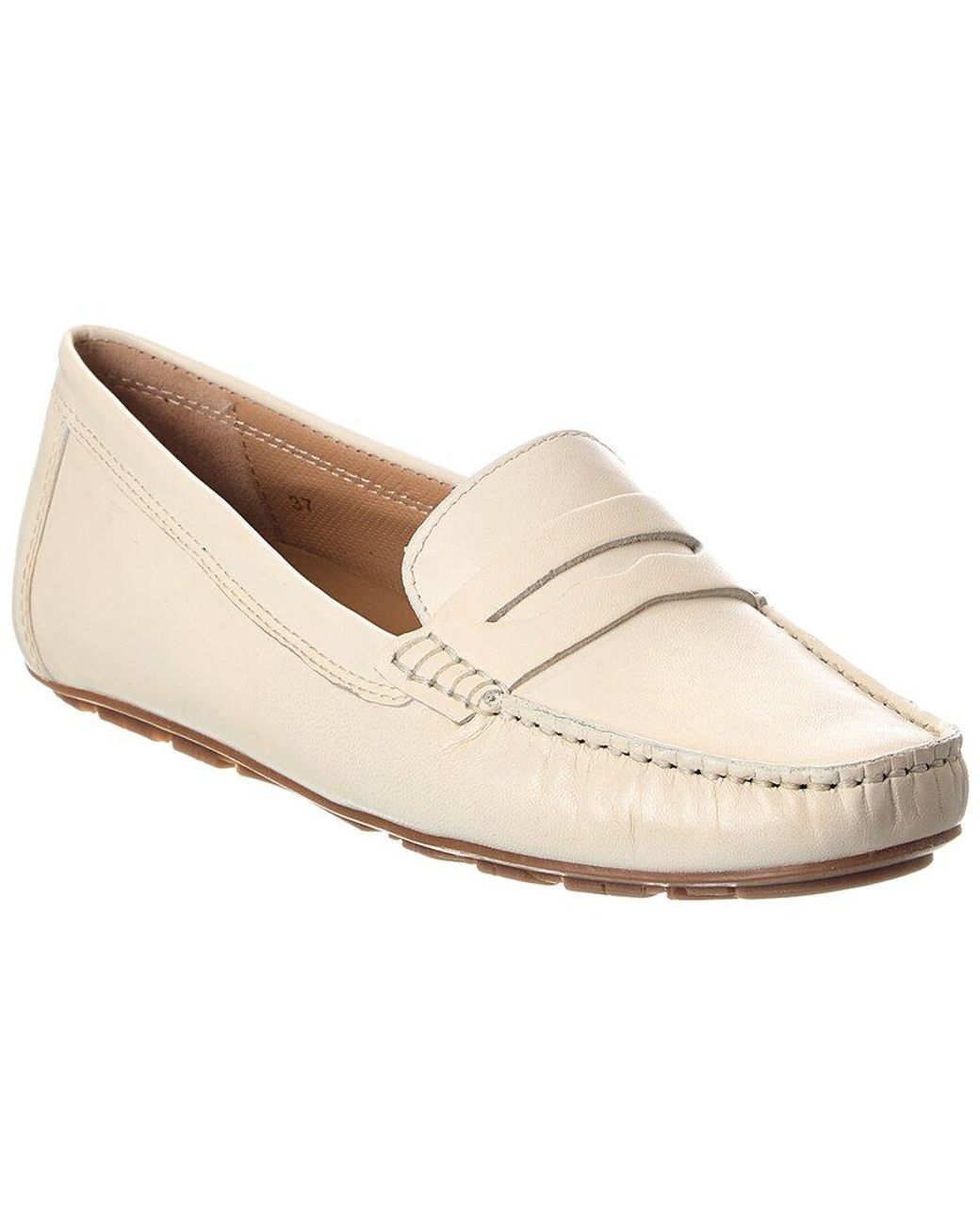 The Flexx Penny Leather Loafer in White | Lyst