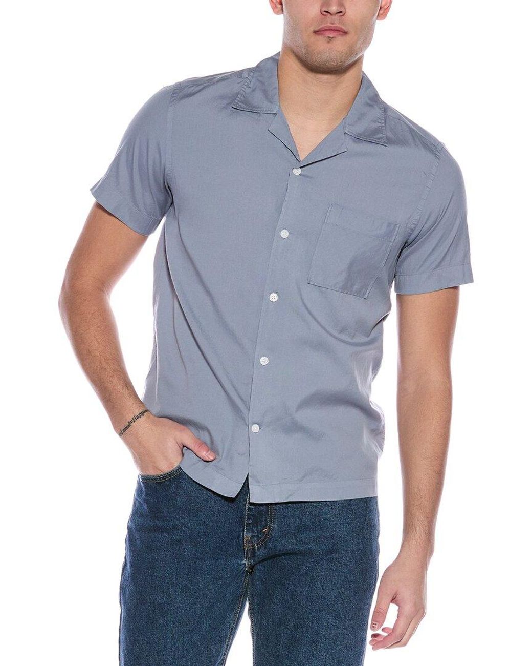 Reiss Arnold Cuban Collar Shirt in Blue for Men | Lyst