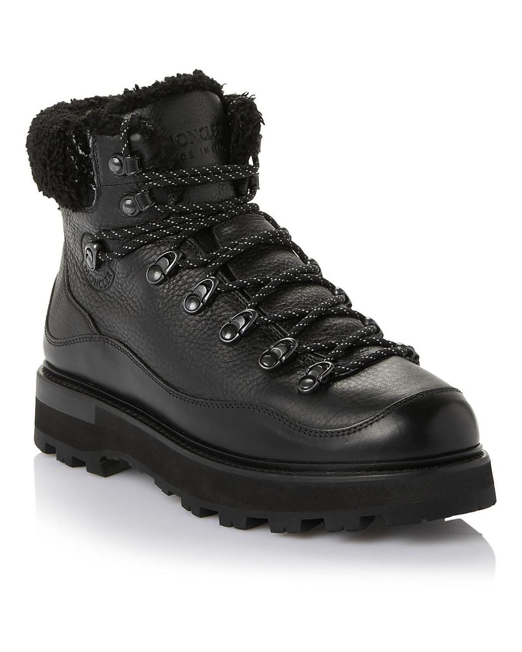 Moncler Peka Trek Faux Leather Ankle Winter & Snow Boots in Black | Lyst