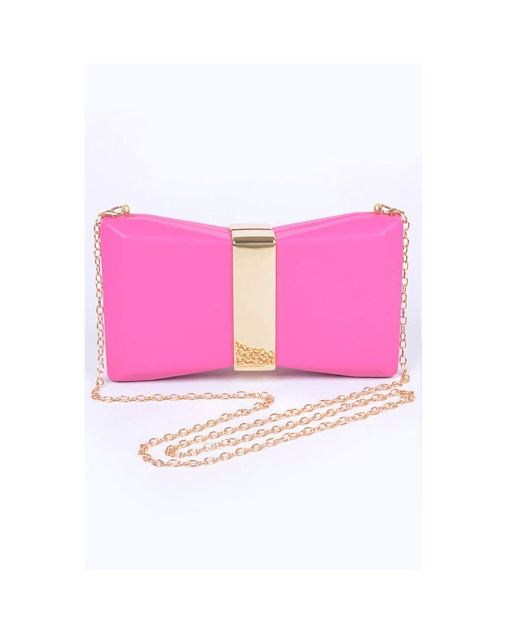 Fashnzfab Trim Iconic Bow Inspired Box Clutch in Pink | Lyst
