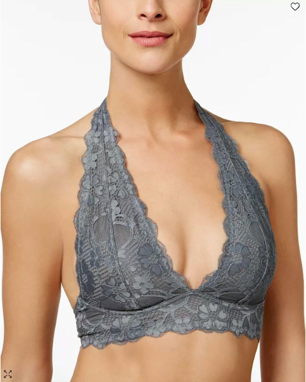 Free People Galloon Lace Halter Bra in Blue | Lyst