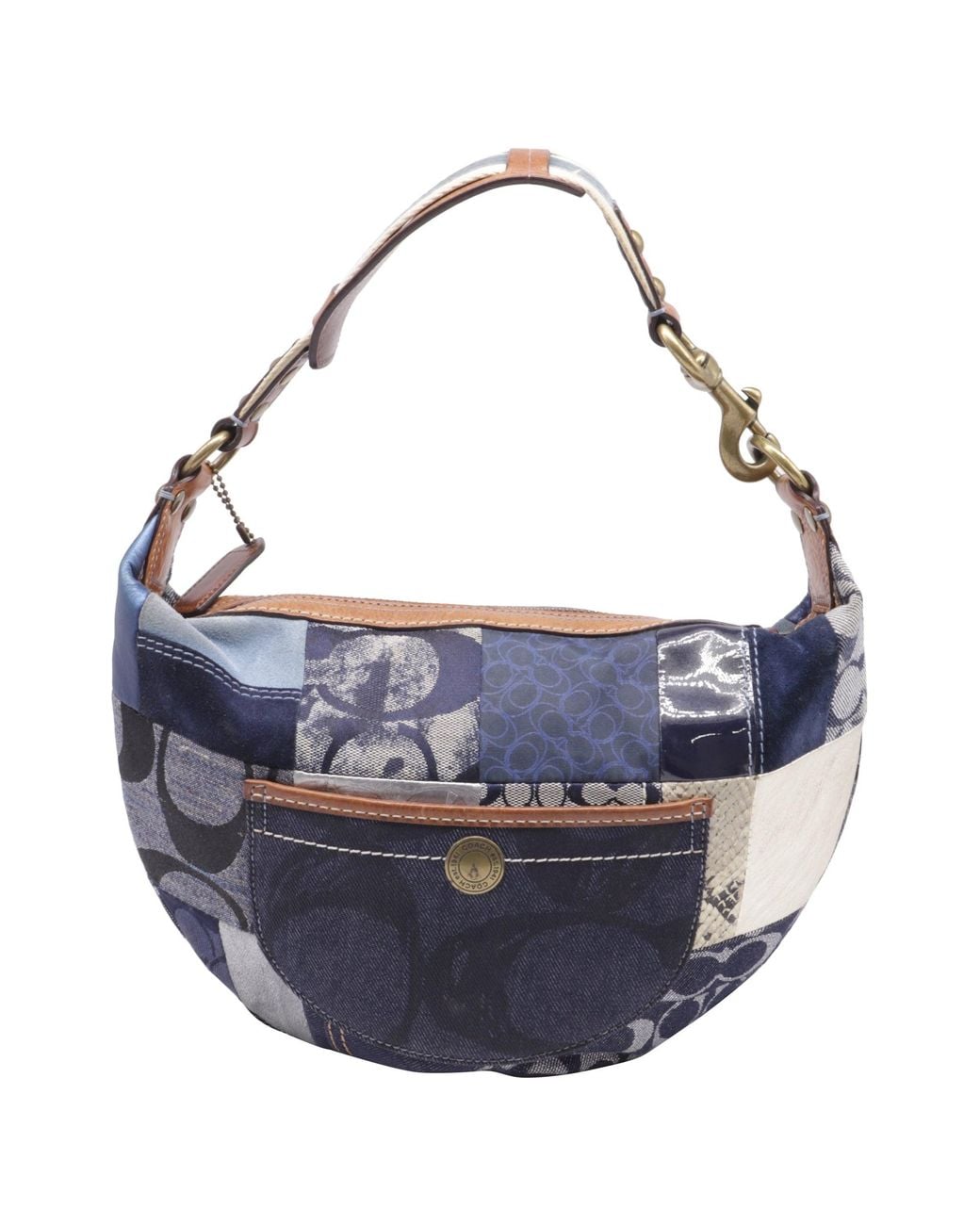 COACH Patchwork Detail Hobo Shoulder Bag in Blue | Lyst
