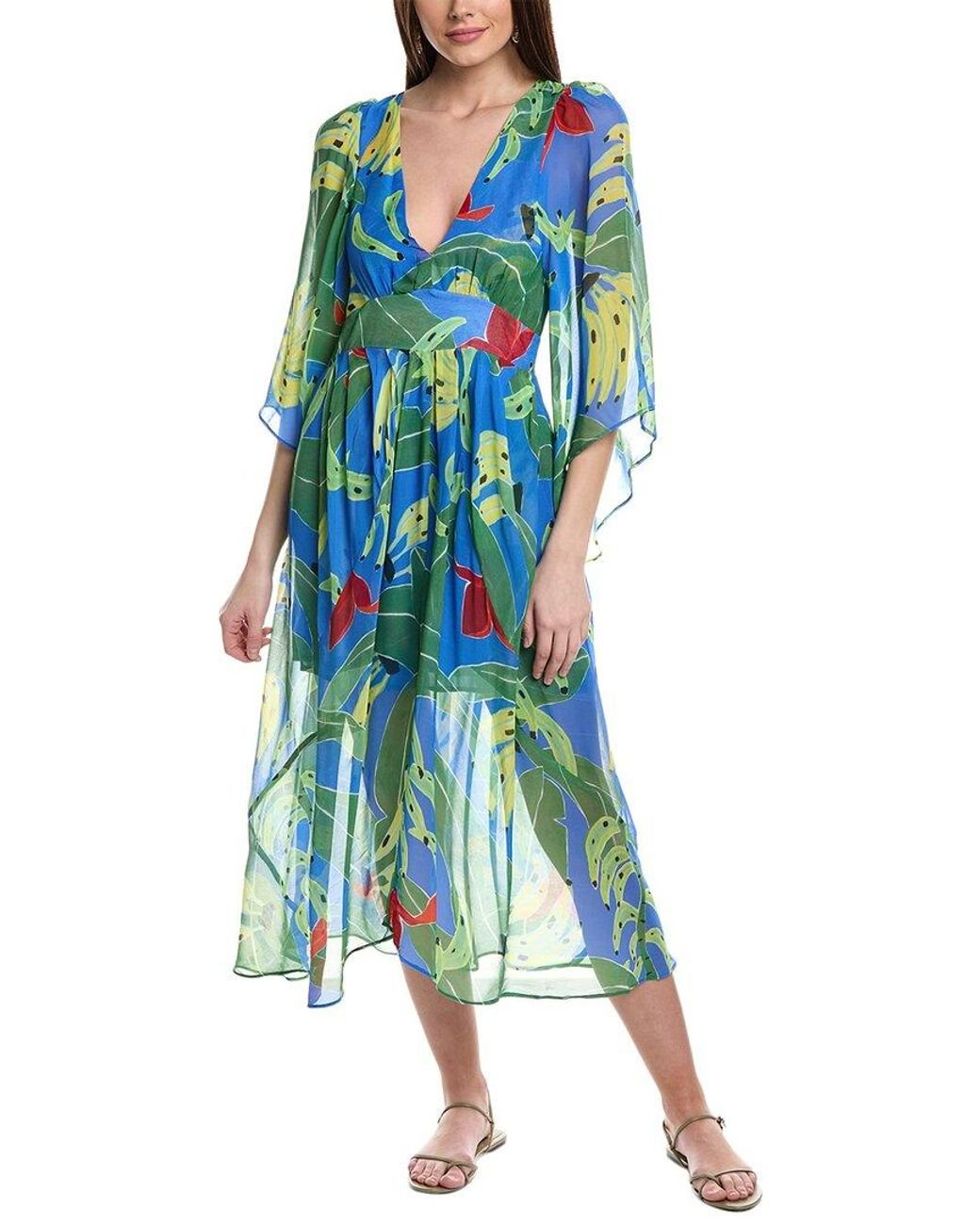 FARM Rio Banana Leaves Maxi Dress in Blue | Lyst