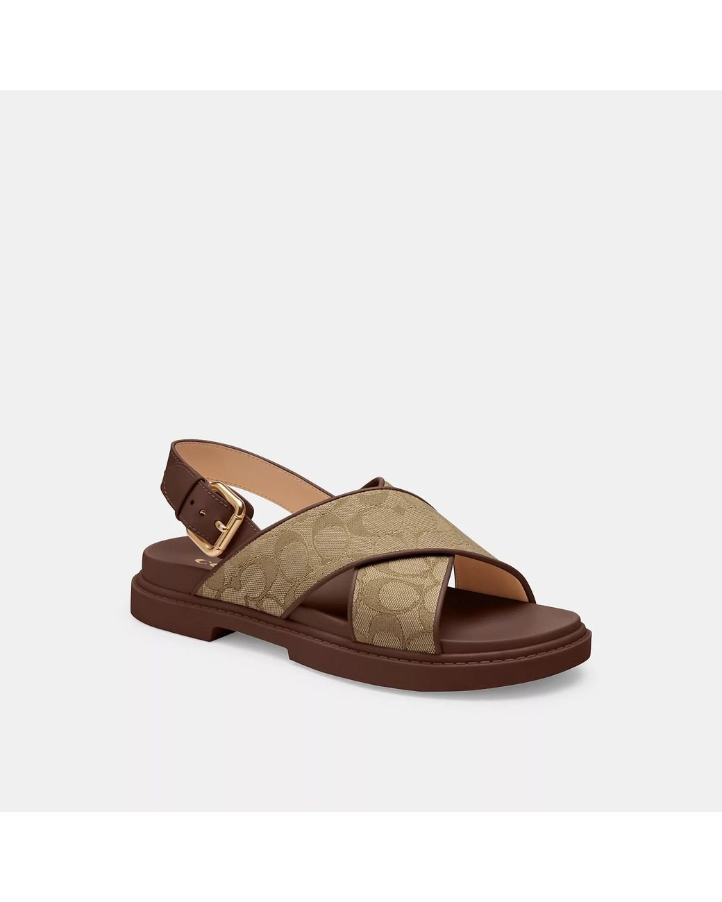 COACH Fraser Sandal in Brown | Lyst