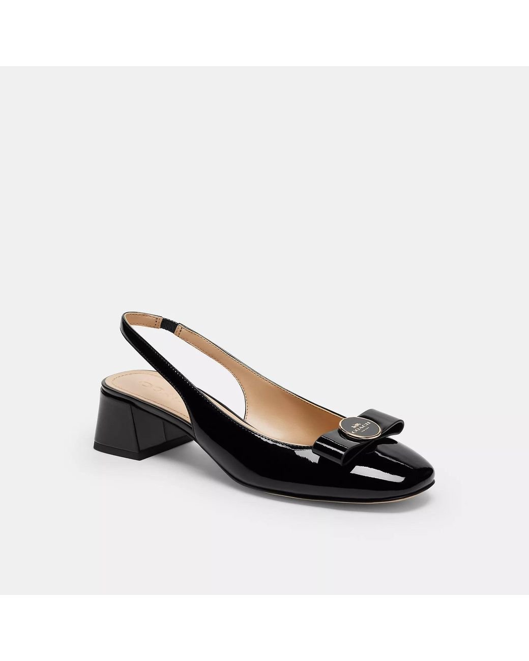 COACH Plaque Ballet Pump in Black | Lyst