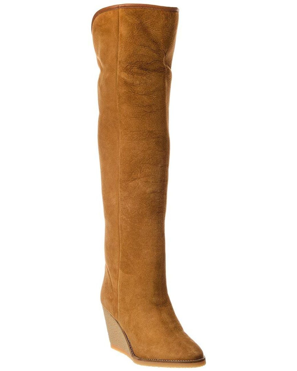 Isabel Marant Tilin Suede Over-The-Knee Boot in Brown | Lyst
