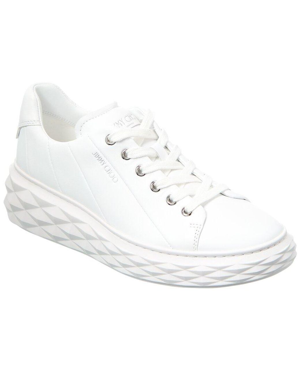 Jimmy Choo Diamond Light Maxi/F Leather Sneaker in White | Lyst