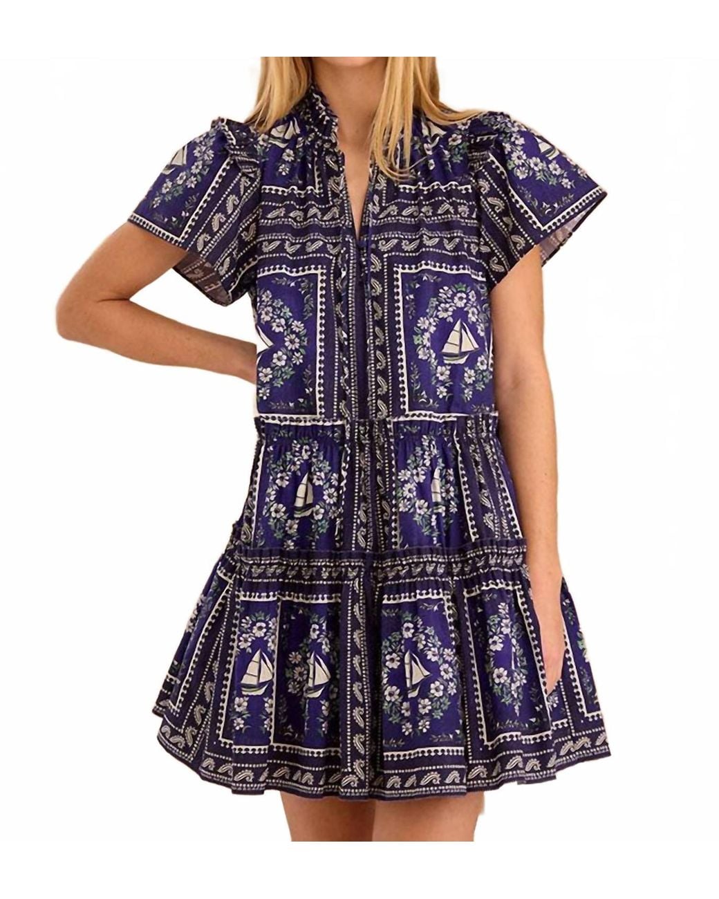 Hunter Bell Merritt Mini Dress in Blue | Lyst