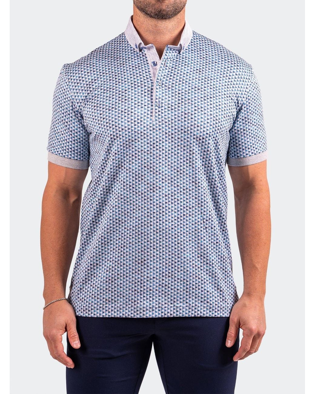 Maceoo Polo Collarcubic in Blue for Men | Lyst