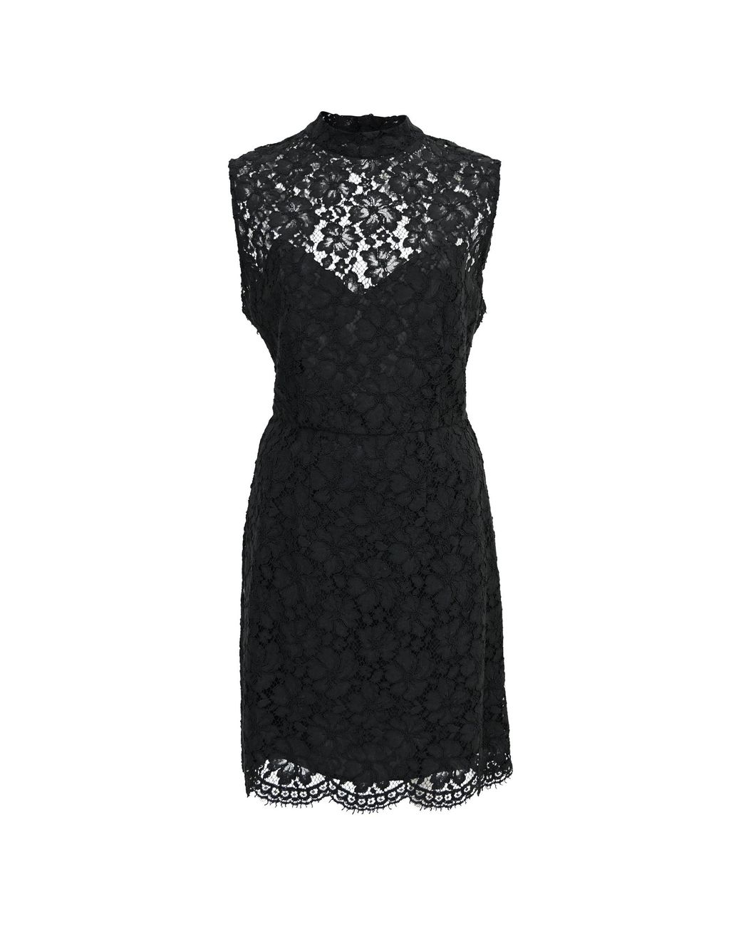 Sandro Sandro Lace Pattern Mini Dress in Black | Lyst