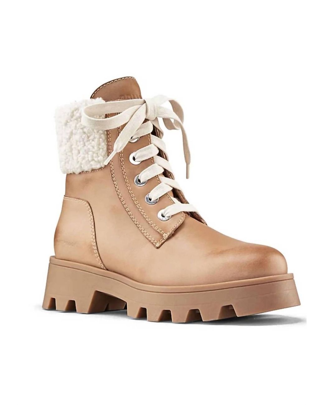 Cougar Shoes Stella Shearling Waterproof Boot in Natural | Lyst
