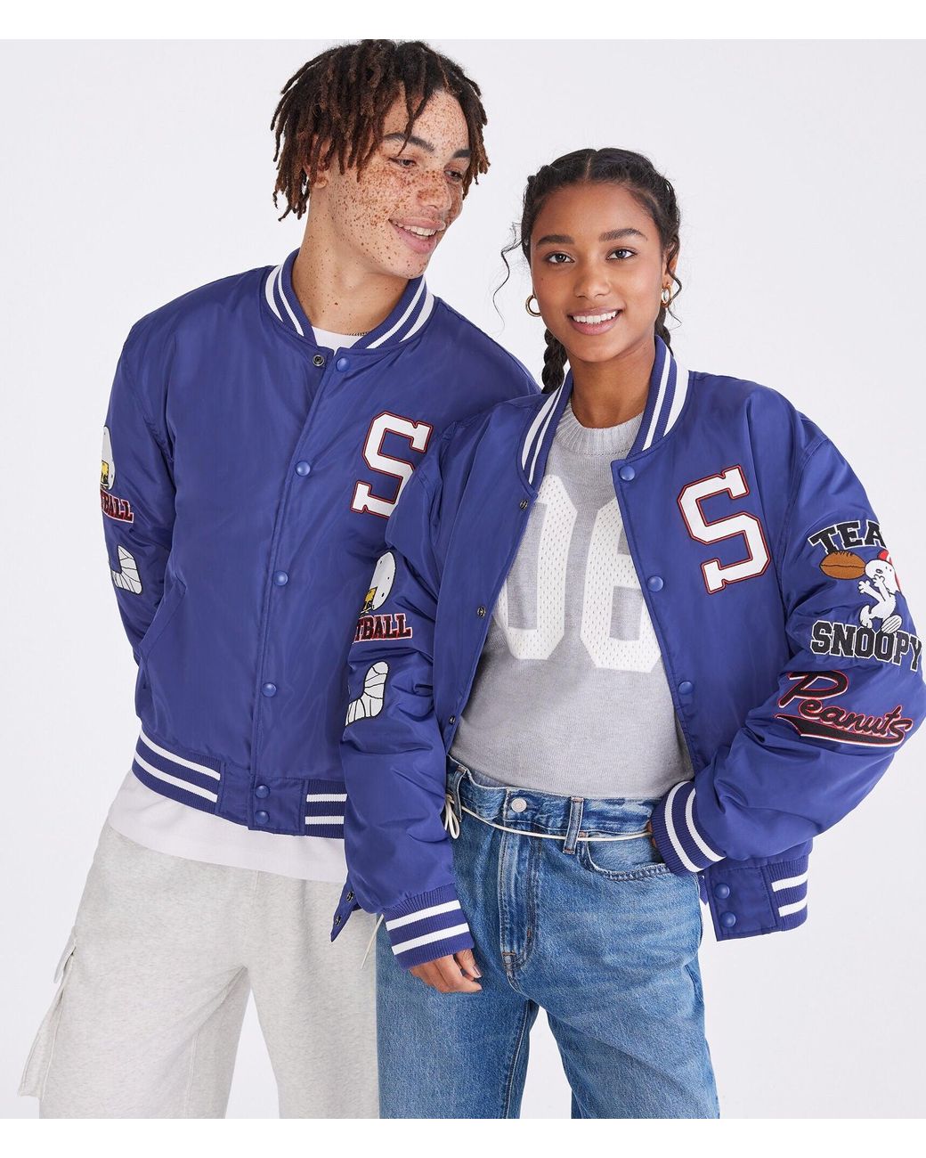 Aéropostale Peanuts Aéropostale Team Snoopy Football Bomber Jacket in ...
