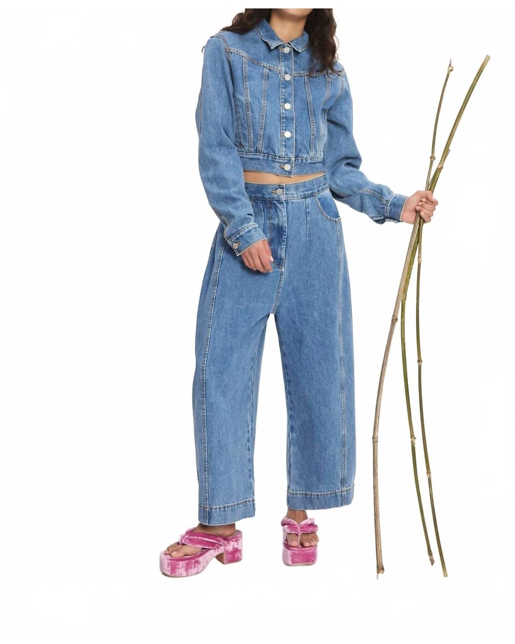 ALÉMAIS Stephi Cocoon Leg Jean in Blue | Lyst
