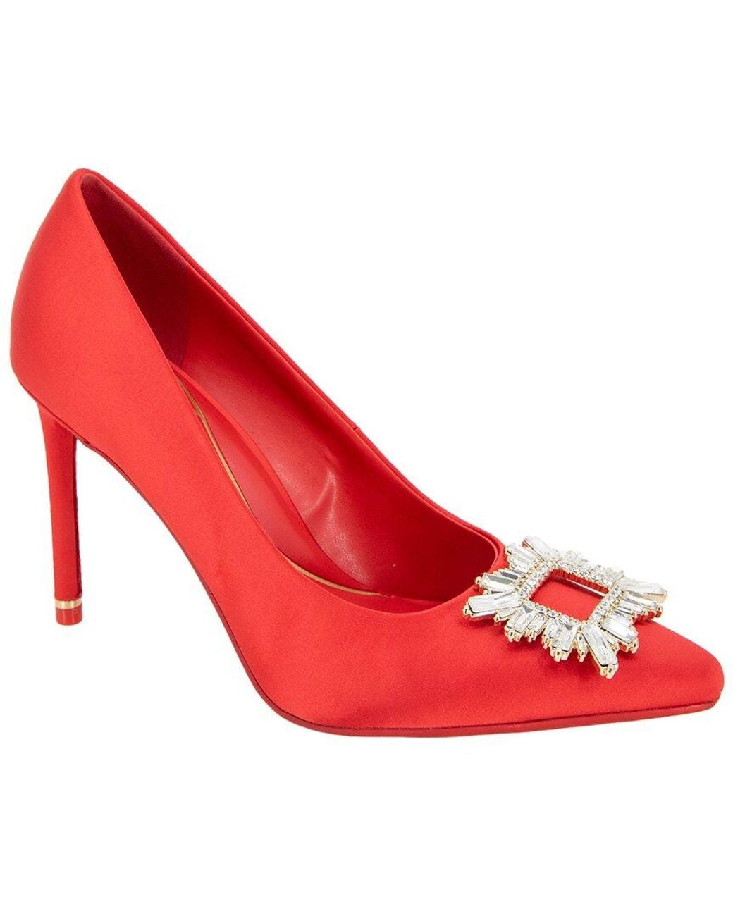 Kenneth Cole Quinnly Jewel Satin Pump in Red | Lyst