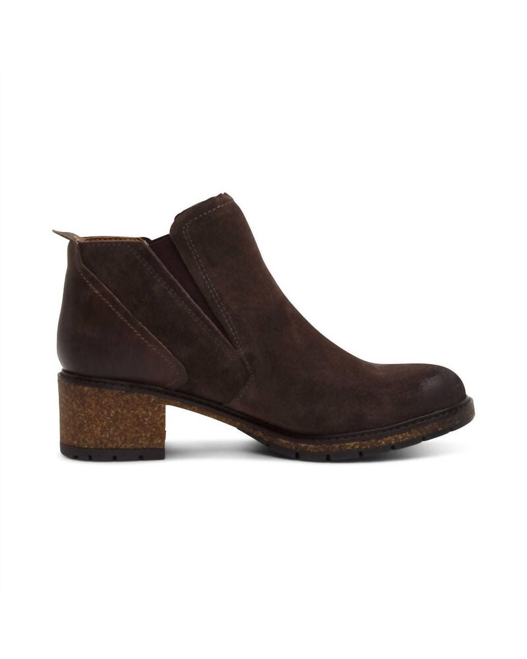 Aetrex Frankie Twin Gore Ankle Boot in Brown | Lyst