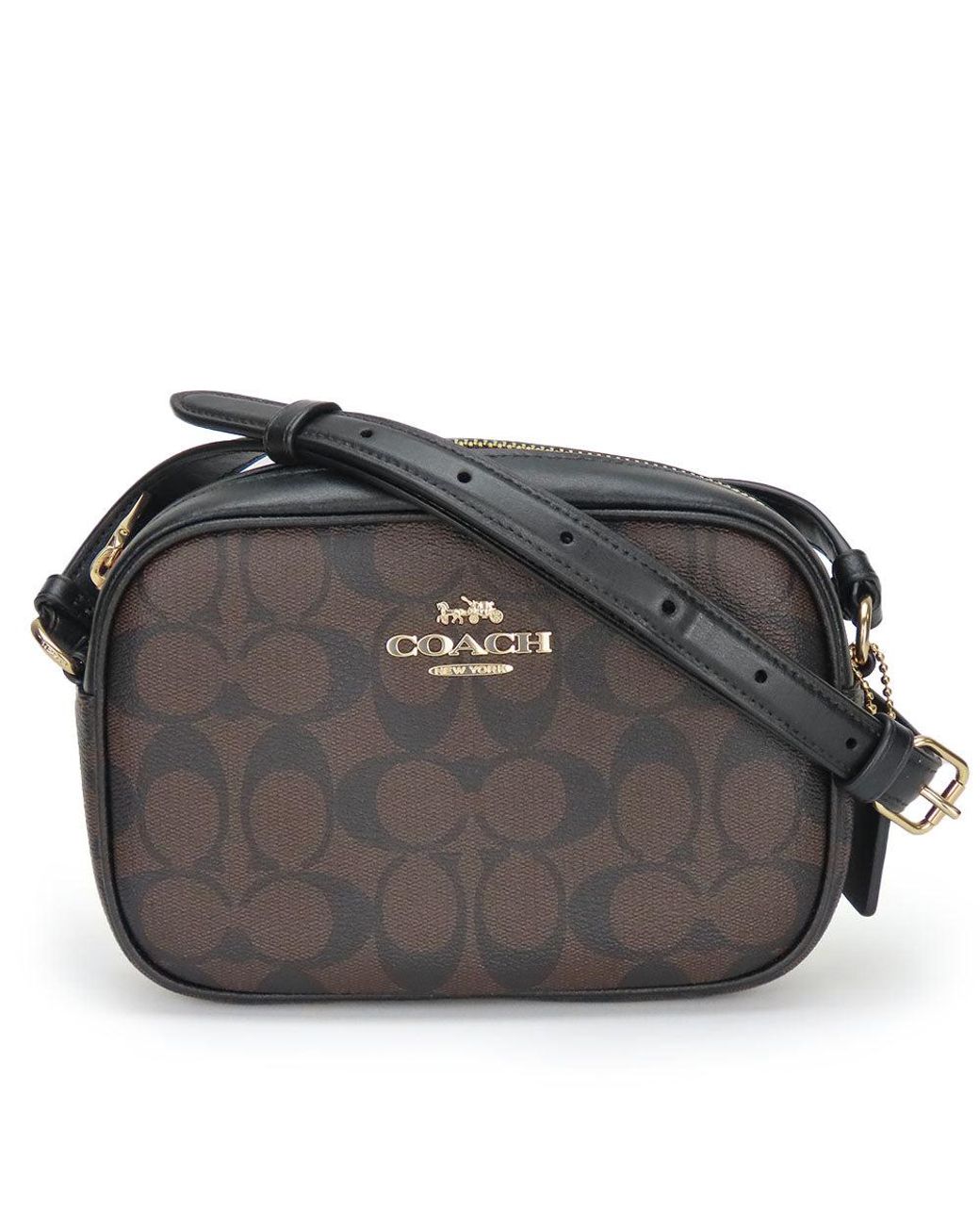 COACH Mini Jamie Shoulder Bag Pvc Leather in Black | Lyst
