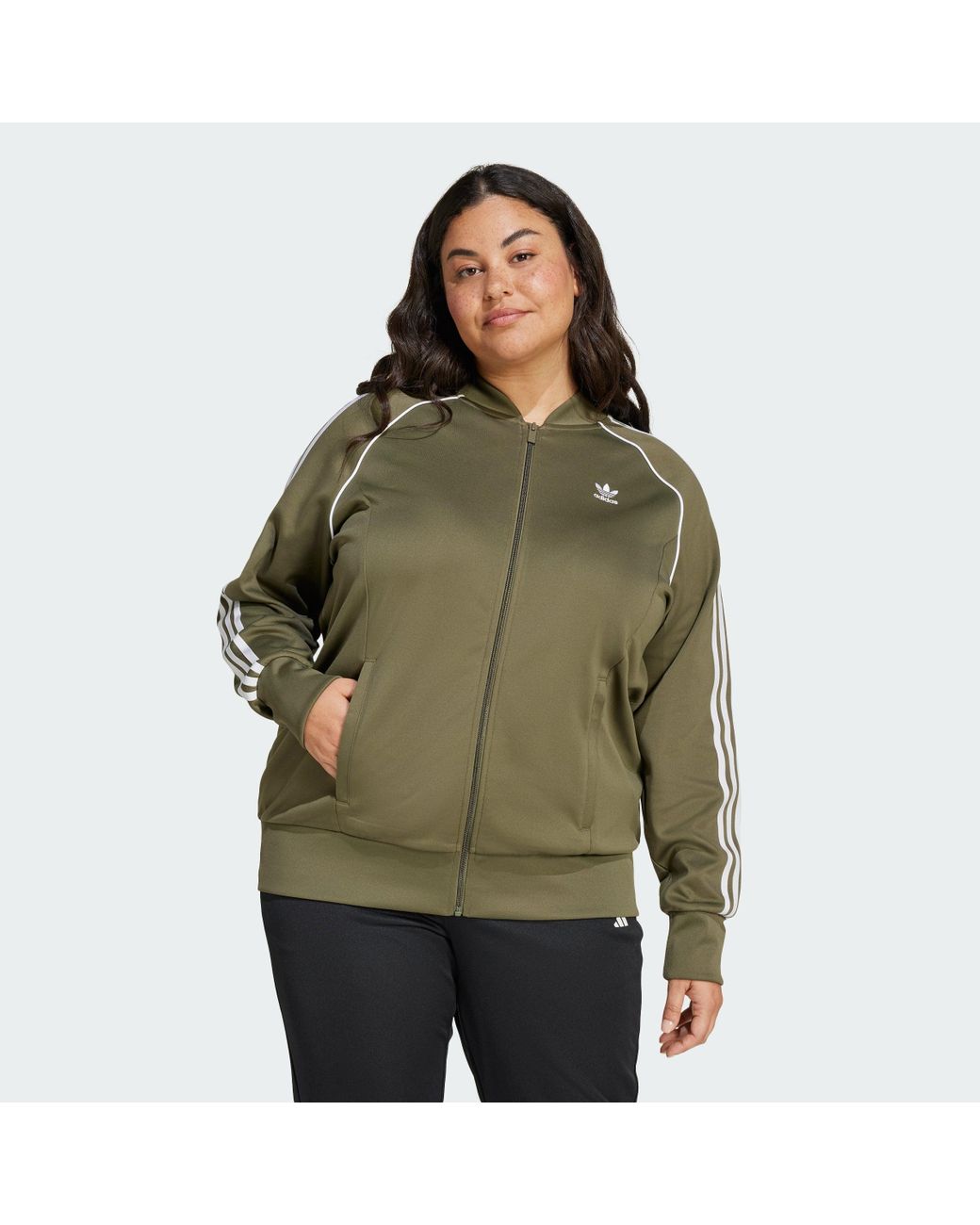 adidas Adicolor Classics Sst Track Jacket (Plus Size) in Green | Lyst