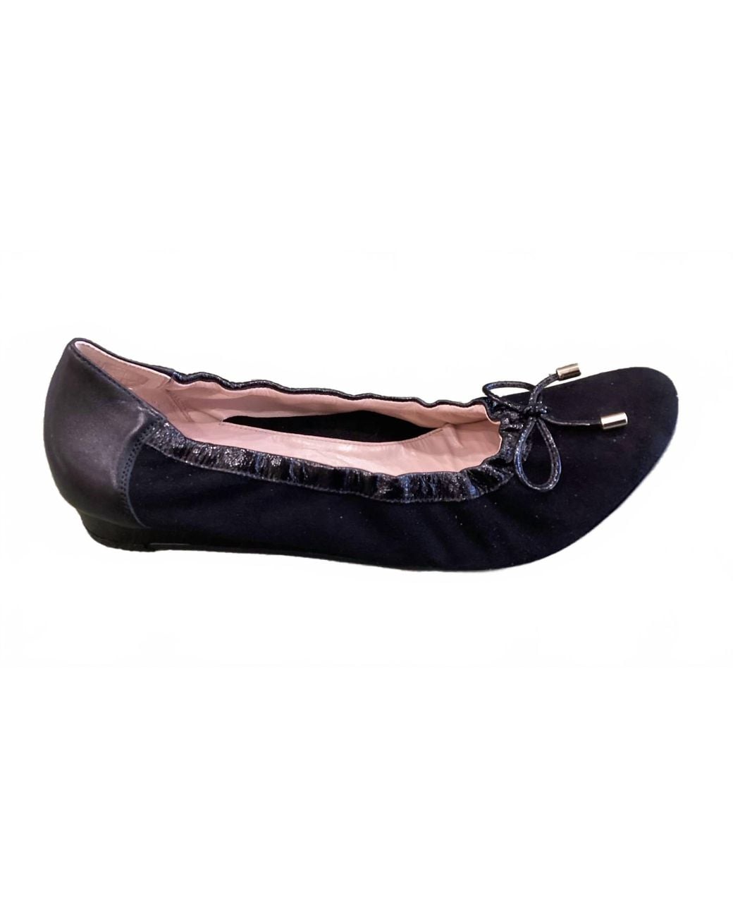 Alissa Suede Flats in Black | Lyst