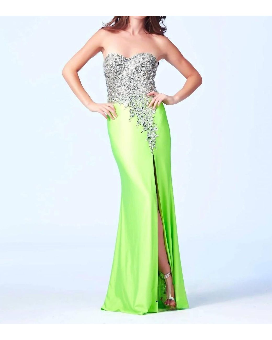 Mac Duggal Beaded Evening Dress in Green | Lyst