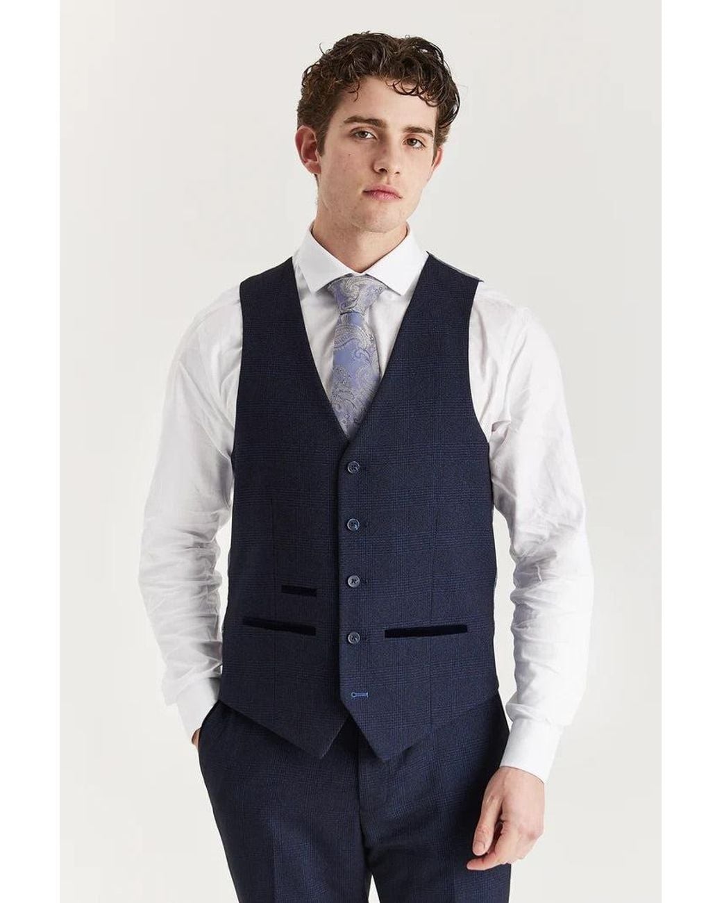 Oliver Tweed Infinity Leather Suit Waistcoat Prince Of Wales Formal ...