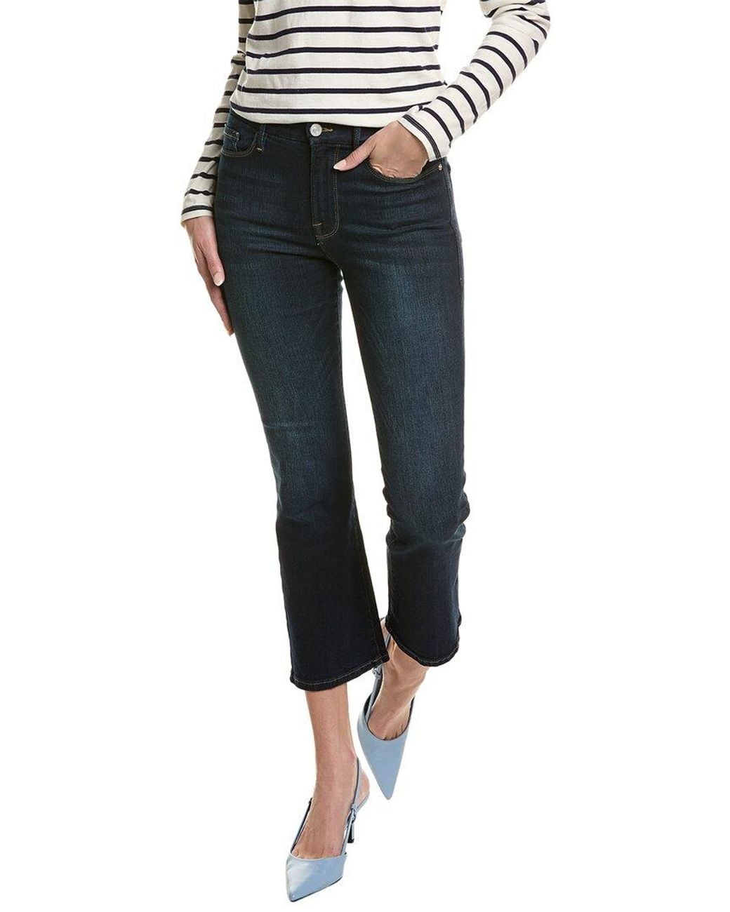 FRAME Le Crop Cabana Mini Bootcut in Blue | Lyst