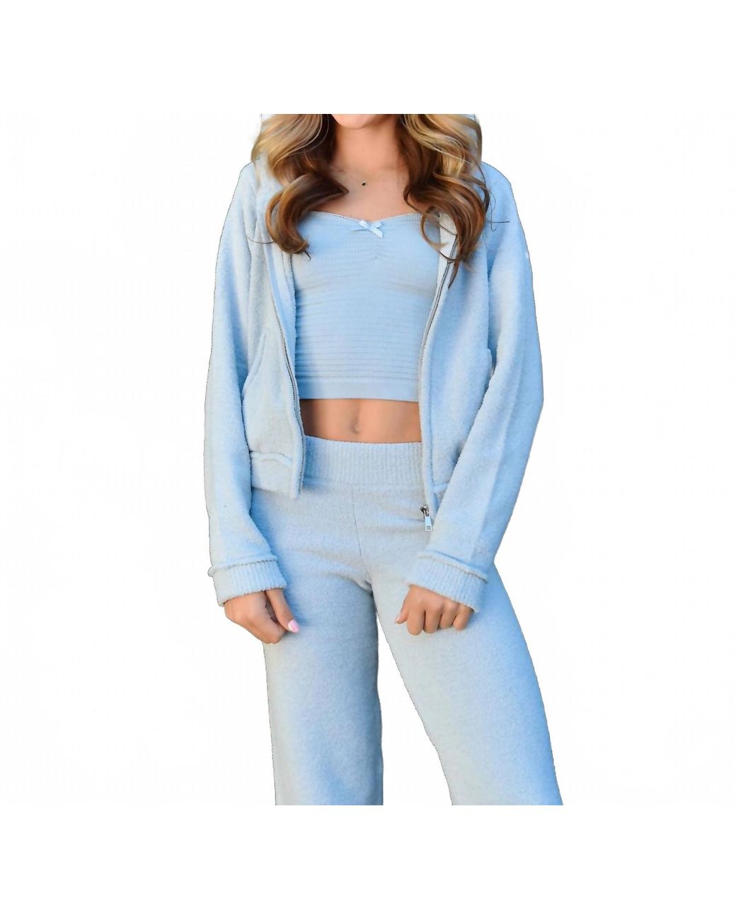 KatieJnyc Parker Zip Up Hoodie in Blue | Lyst