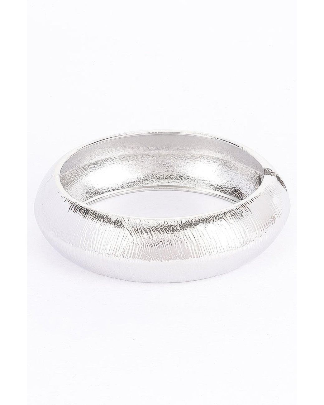 Fashnzfab Textured Metal Bangle Bracelet in Metallic | Lyst